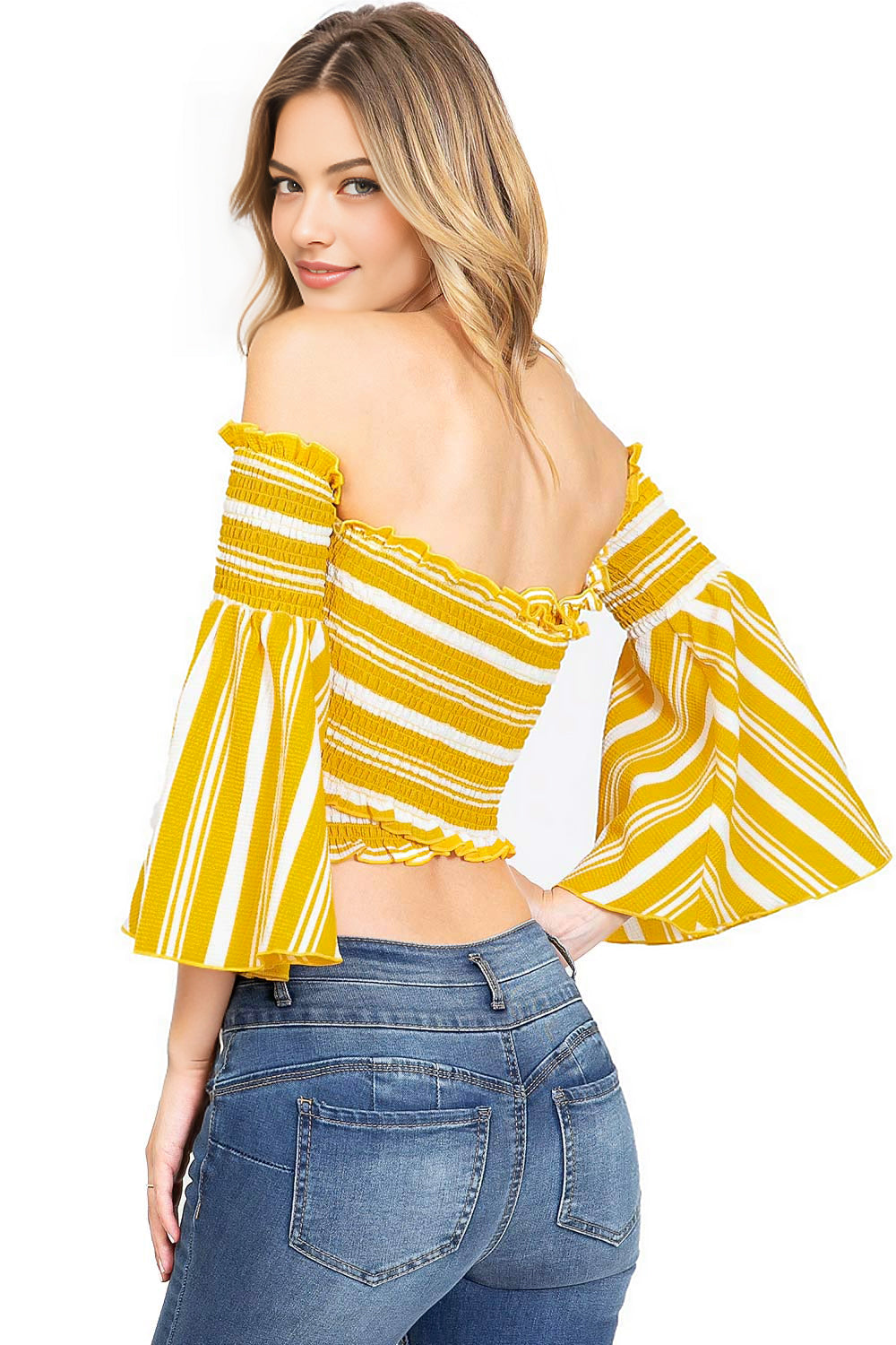 Bella Stripe Crop Top – Pink Ice