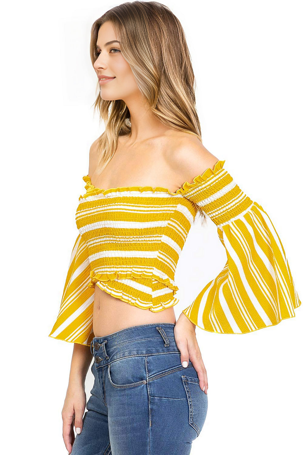 Bella Stripe Crop Top – Pink Ice